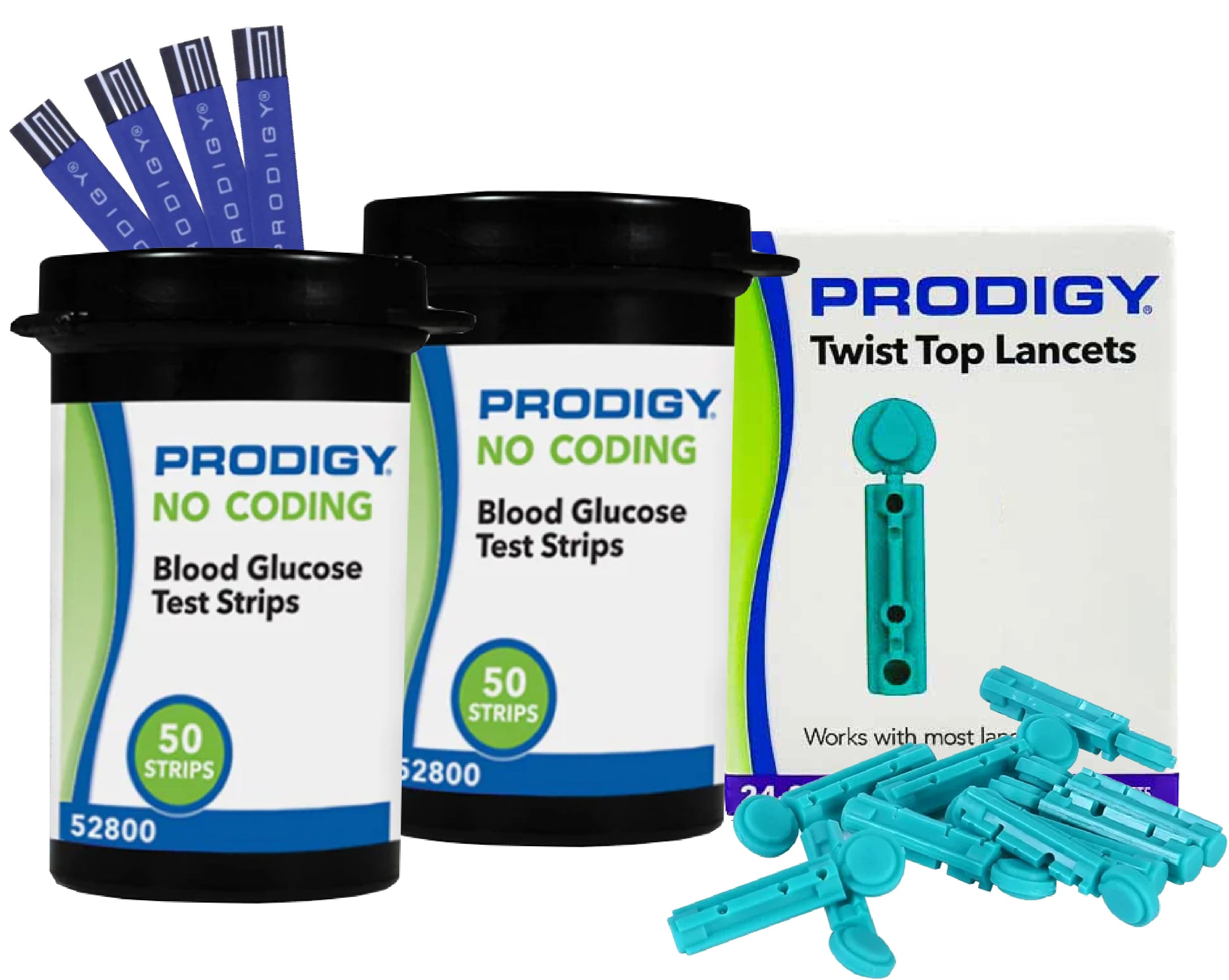 Combo de lancetas y tiras reactivas Prodigy– Electrolab Medic